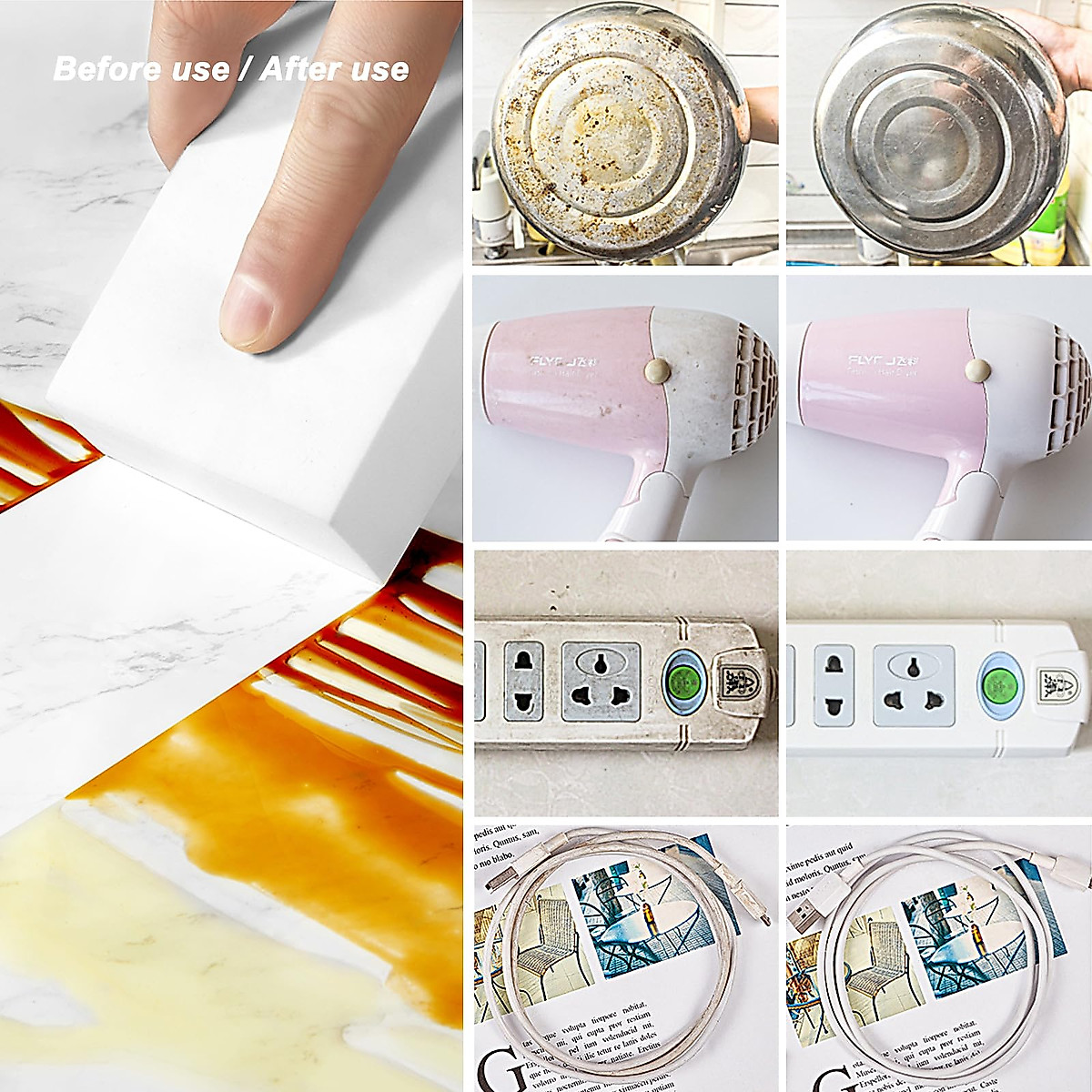 25pack Magic Cleaning Sponge Multifunctional Household Melamine Foam Brush, Suitable for Furniture, Kitchen, Bathroom, car, Yacht, White Goods and Electronic Products, etc., for Surface Cleaning.