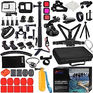 Husiway Action Camera Accessories Kit for Gopro Hero 8 Black Waterproof Housing Silicone Case Glass Screen Protector are Compatible with Gopro8 Hero8 62D