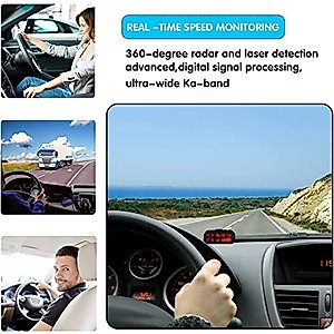 New Radar Detector, Driving Aids with Mute Memory, City/Highway Mode, Long Range Detection, Led Display, Ideal Gift for Cars （Blue）