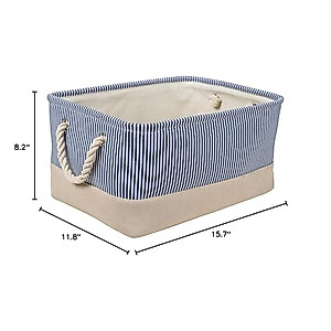DAE Living Fabric Storage Bins (Set of 2) | Extra Stiff Canvas Fabric | Wire Framed | Fully Lined Interior | Perfect for Clothes, Toys, Shoes, Pet Supplies, Nurseries, Closet and Shelf Storage