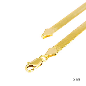 metaltree98 Fashion Born to Shiny 14K Gold Plated 5 mm 20" / 24" 2 PC Set Herringbone Chain Necklace