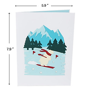 Ribbli Polar Bear Handmade 3D Pop Up Card,Greeting Card,Thank You Card,Anniversary Card,Fathers Day Card,For Birthday,Graduation,Thanksgiving,Christmas,Any Occasion