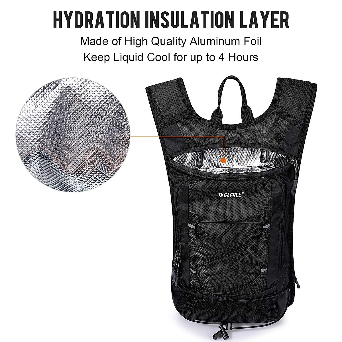 G4Free Sling Bags Men Shoulder Backpack 2L Insulated Hydration Backpack