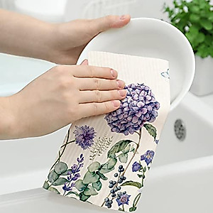 Sunnyray 12 Pcs Swedish Kitchen Dish Towels Dishcloth Reusable Sponge Cleaning Cloth Kitchen Towels Absorbent Washable Dish Cloth Drying Hand Towel(Multicolor, Wildflowers)