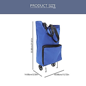 FOMIYES Foldable Shopping Trolley Bag with Wheels, Durable, Lightweight, Large Capacity, Reusable