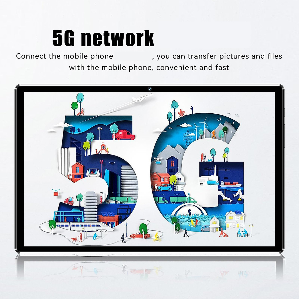 fannay HD Tablet, Tablet PC 3 Card Slots Dual Camera 10.1 Inch FHD for Home (US Plug)