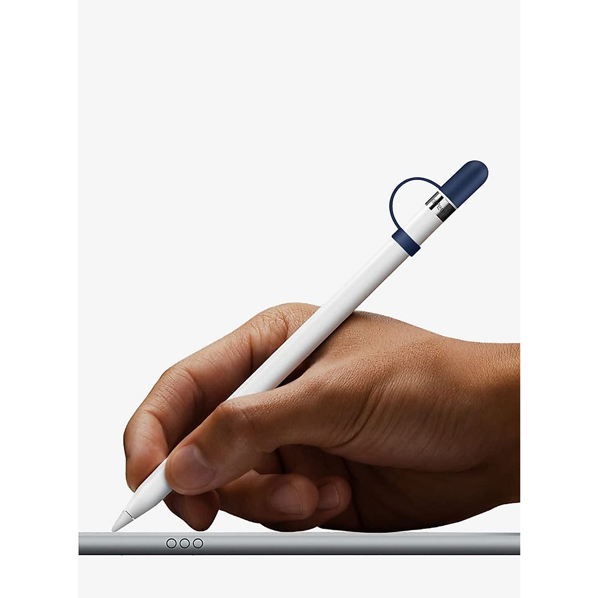 siduater [4-Pack] Silicone Protective Accessories for Apple Pencil 1st Generation, Includes 1 Apple Pencil Cap Replacements, Apple Pencil Cap Holder, Apple Pencil Tip Cover, Adapter Tether - White