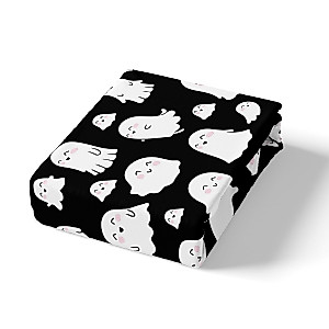 Feelyou Halloween Ghost Duvet Cover Set Cute White Spooky King Size Bedding Set Decoration for Kids Boys Girls Cartoon Comforter Cover Kawaii Lovely Quilt Cover Soft and Lightweight