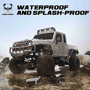 PANDA HOBBY RC Rock Crawler 4x4,RC Crawler 1/18 4WD Off Road RC Cars,RTR Remote Control Car for Adults,1:18 Scale RC Truck Cruiser Vehicle,Waterproof All Terrains Hobby RC Model Car,Tetra18 X1T,White