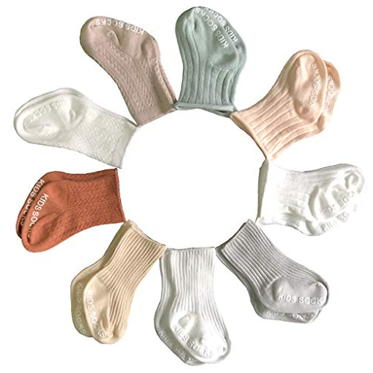 QandSweet Baby Boy Combed Cotton Socks Toddler Ankle Sock Non-Skid for Newborn Infant Childrens (0-6M, 9 Colors)