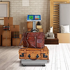Giantex 660lbs Weight Computing Digital Scale Floor Platform Scale for Weighing Luggage Package Shipping Mailing Postal Scale with Accurate LB/KG Price Calculator, High-Definition Displa (Silver)