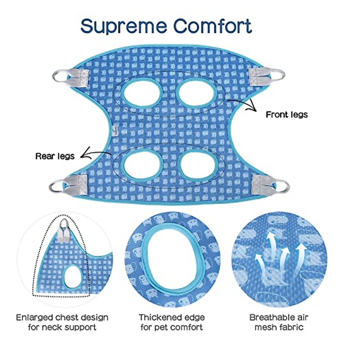 DoggyDobby Dog Grooming Hammock Harness, Pet Grooming Hammock for Cats & Dogs, Dog Sling for Nail Clipping/Trimming(Medium)