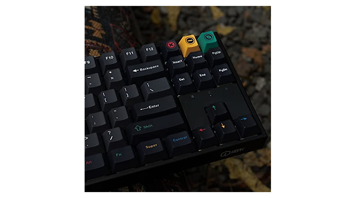 PBT Black Gray Keycaps - Ergonomic Cherry Profile Set