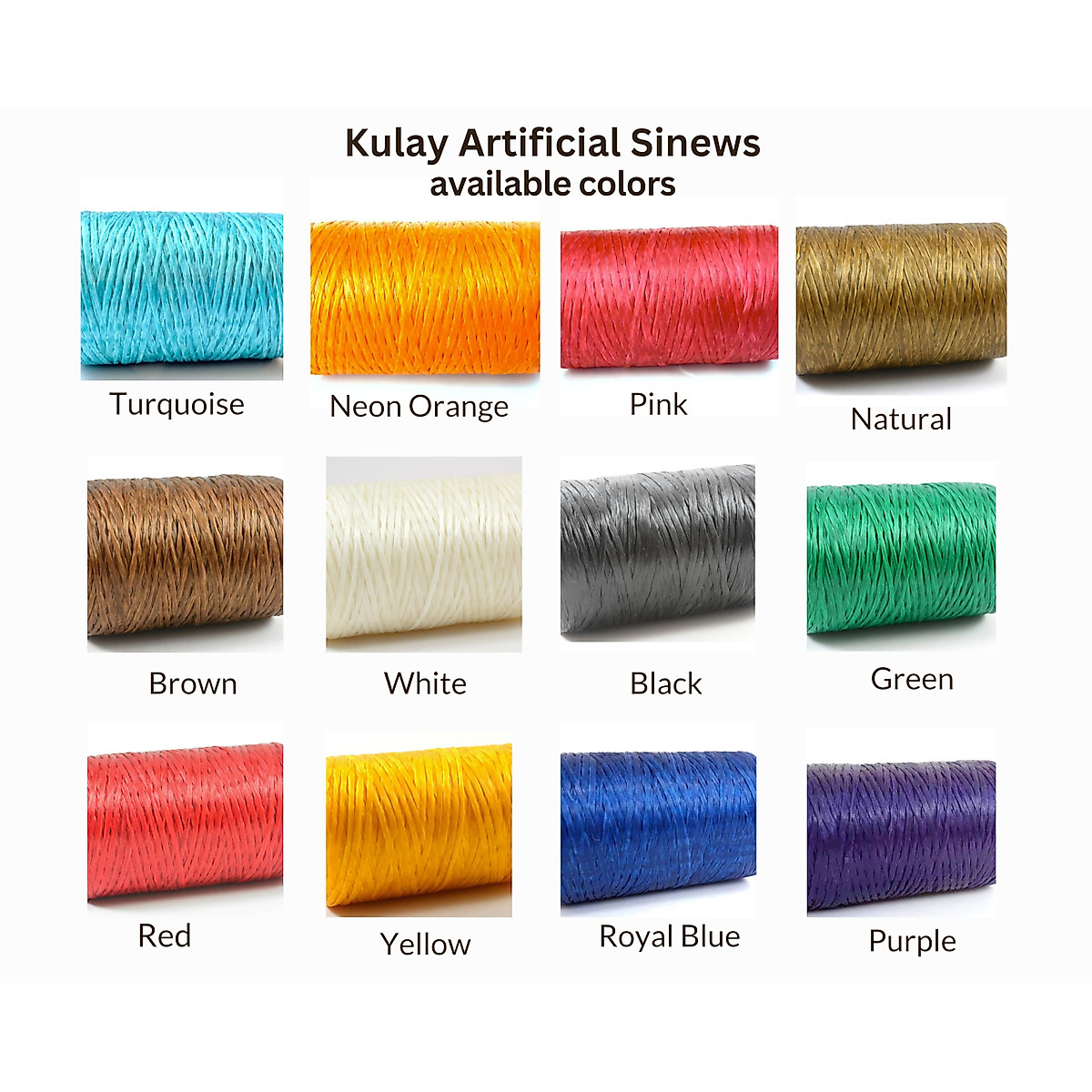 Kulay Artificial Deer Sinew Natural Waxed Flat Polyester Thread for Beading, Leather, Tie-dye Crafts and Sewing, Natural Sinue (5-Ply, 300 Yards or 900 Feet)