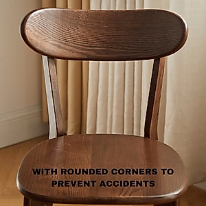 Wayshome Dining Chairs, Kitchen Chairs, 100% Oak Solid Wood Modern Chair with Curved Backrest Kitchen & Dining Room Chairs Modern Chair for Living Room (Walnut)