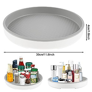 Ghopy Lazy Susan Turntable Organizer 360 Degree Rotating Spice Rack Reusable Spinning Cosmetic Makeup Tray Multipurpose Cabinet Spinning Containers for Kitchen Pantry Countertop Cabinet