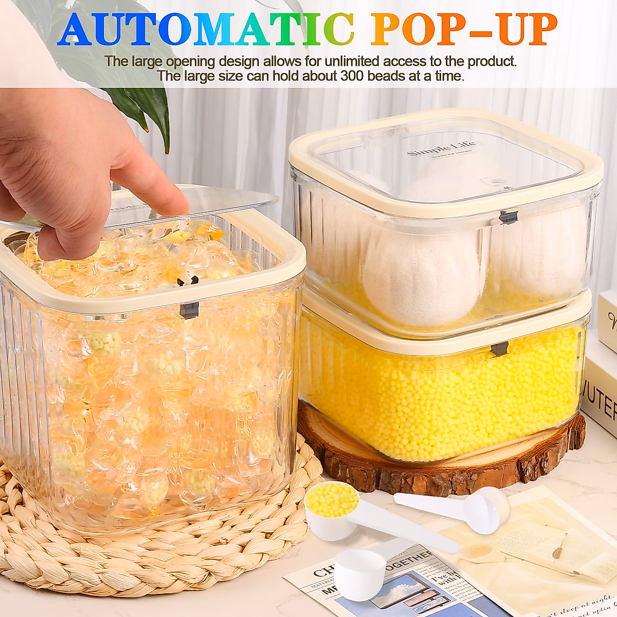 Hiitytin 3 Pack Laundry Pod Container for Laundry Room - Laundry Pod Holder with Lid and Scoop - Laundry Powder Container Detergent Storage Organizer Dishwasher Pods Container, 101 oz & 64 oz & 64 oz