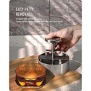 Baffect Burger Press, Adjustable Stainless Steel Burger Maker, Non-stick Patty Mold for Homemade Hamburger (Diameter 11 cm / 4.33 inches)