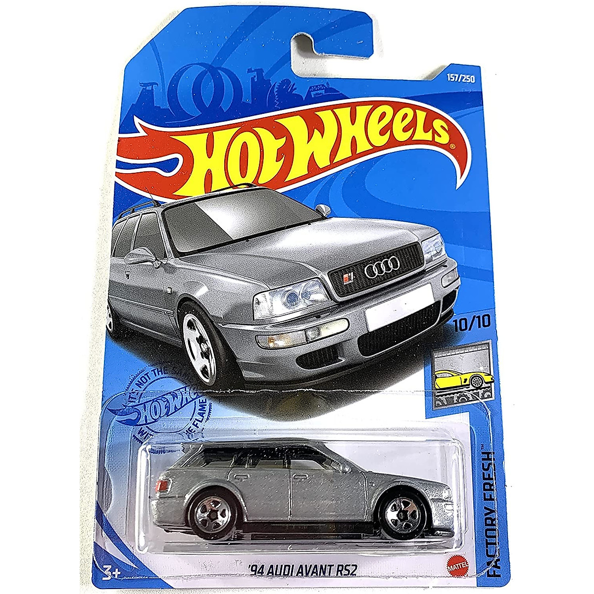 Hot Wheels 2021, '94 Audi Avant RS2 Silver, Factory Fresh 10/10, 157/250