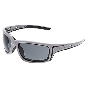 MCR Safety SR522ZPF Swagger Safety Glasses, Work Glasses, MAX6 Anti-Fog Polarized Gray Lens, Foam Lined, Gray Frame