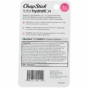 ChapStick Total Hydration 3-in-1 Lip Care Coconut Hydration 0.12 oz (Pack of 6)