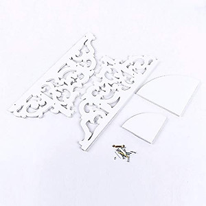 Yosoo Corner Shelf, 2 Tier Wall-Mounted Carved Home Bathroom Corner Shower Storage Shelf White Corner Display Rack