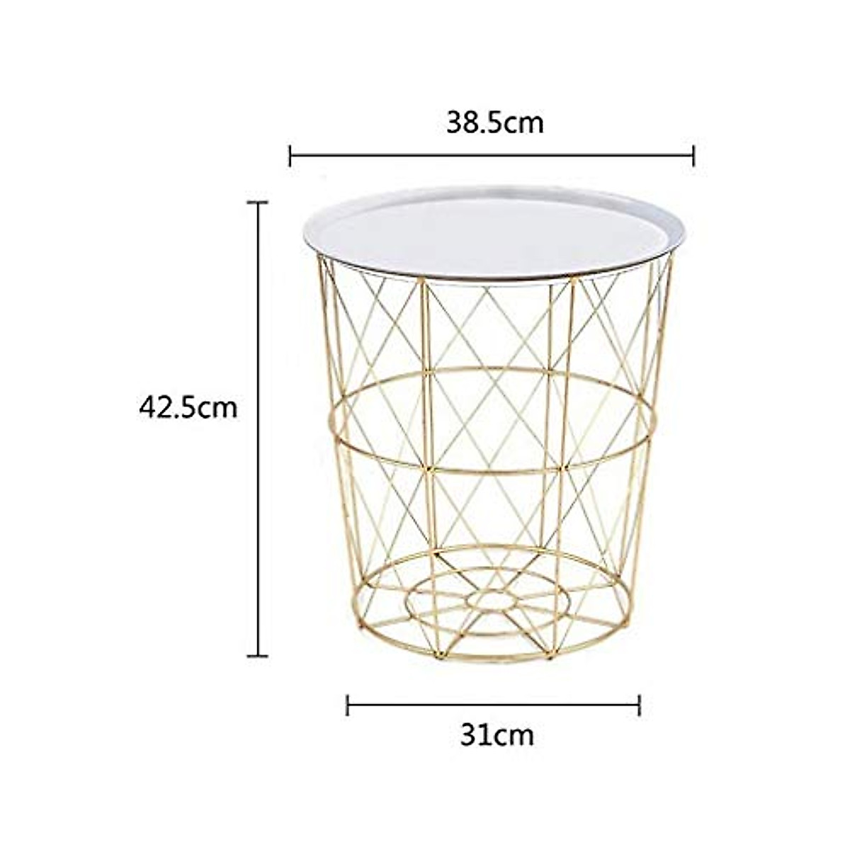 WALNUTA Iron Metal Coffee Table Dirty Storage Basket Tea Fruit Snack Serving Board Tray Golden