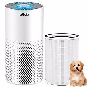 Afloia Air Purifiers for Home Bedroom Large Room Up to 1076 Ft², Kilo White, Afloia Pet Allergy Filter for Kilo, 1 Pack
