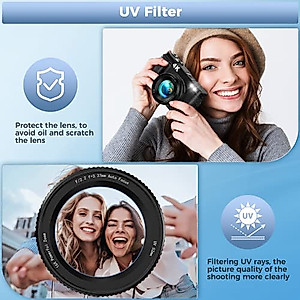 Bioyoak Digital Camera Auto Focus 4K 48MP 60FPS Video Camera 16X Digital Zoom Camera for Photography YouTube Vlogging Compact Camera 32GB Memory Card UV Filter