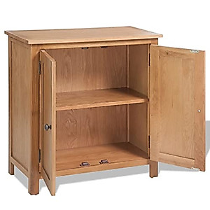 vidaXL Sideboard Buffet Kitchen Storage Cabinet with Doors Liquor Dining Room Hallway Cupboard Console Table Accent Cabinet Solid Wood Oak