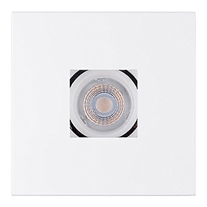4" LED IC Rated Die-Cast Swivel Baffle Square Trim Recessed Lighting Kit 4-Pack, White, Easy Install Push-N-Click Clips, LED Bulbs Included, 3.88" Hole Size,90949
