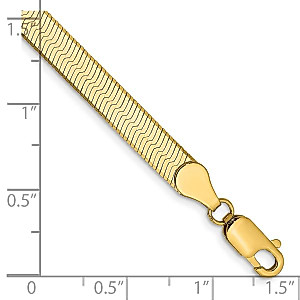 IceCarats 14K Yellow Gold 5mm Herringbone Chain Bracelet 7 inch