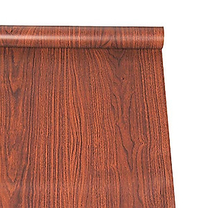 SimpleLife4U Rustic Brown Wood Grain Contact Paper Self-Adhesive Shelf Liner Dresser Drawers Sticker 17.7 Inch by 9.8 Feet