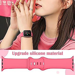 TreasureMax 15 Pack Bands Compatible with Apple Watch Band 41mm 40mm 38mm 45mm 44mm 42mm, Sport Waterproof Wristbands Soft Silicone Strap for iWatch Series 8 7 6 5 4 3 2 1 SE Men Women 38/40/41mm