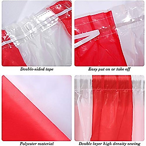 Pangda 2 Pieces Red White Striped Table Skirt Circus Theme Table Skirt for Carnival Home Decoration Party Supplies
