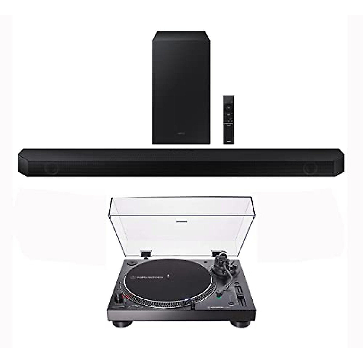 SAMSUNG HW-Q600B 3.1.2ch Soundbar with Dolby Audio with an Audio-Technica AT-LP120XBT-USB-BK Black Direct Turntable (2022)(USED)