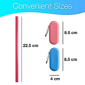 Semperfi Reusable Straws Set of 6 Silicone Straws No Cleaning Brush Needed Soft Straight with 6 Colourful Keychain Silicone Cases Portable Bendable Openable Straws Biodegradable Packaging