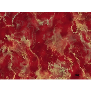 Dark Red and Yellow Marbled Stone Pattern Textured Marble Art Kitchen Glass Cutting Board Modern Decorative Gift Abstract Wavy Contrast Design