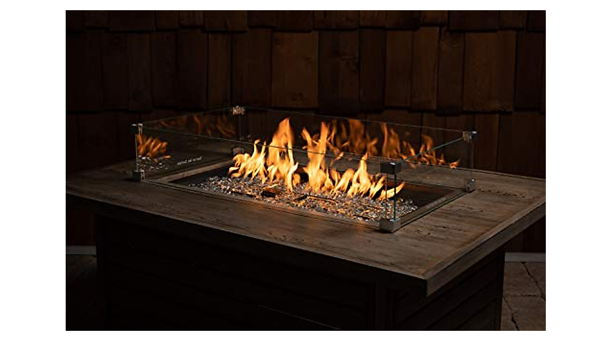 Fire Sense Fire Pit Wind Guard - Clear Tempered Glass Protection