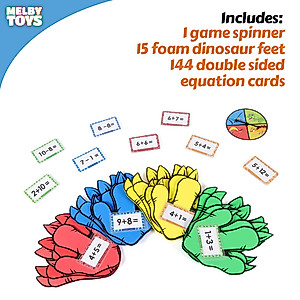 Dino Stomp Addition and Subtraction Games I Math Games for Kindergarten I Math Toys for Kids 5-7 I Addition and Subtraction Flashcards I Addition Games I Educational Kids Games