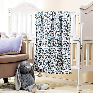 CREVENT 30"X40" Cute Lightweight Silky Cozy Warm Baby Blanket for Boys Infant Toddler Newborn Unisex Crib Cot Stroller, for All Season - Blue Truck