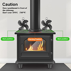 DOMAS 4-Blade Heat Powered Stove Fan for Wood / Log Burner/Fireplace increases 80% more warm air than 2 blade fan