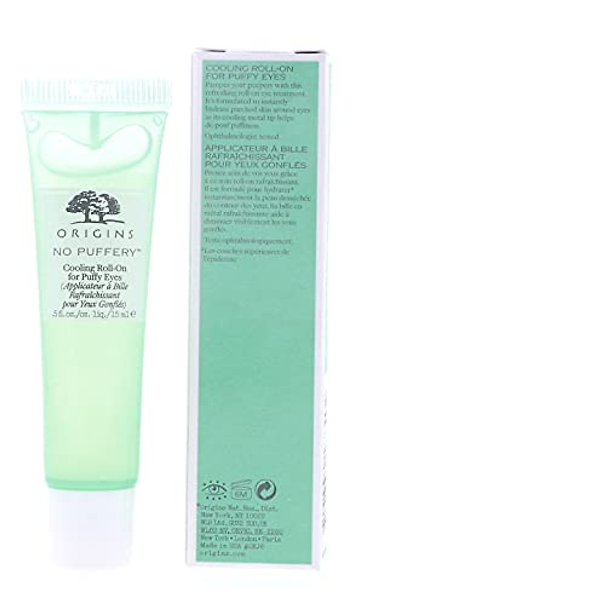 Origins No Puffery Cooling Roll-On for Puffy Eyes, 0.5 Fl Oz, Sensitive Skin, Lavender Musk Scent