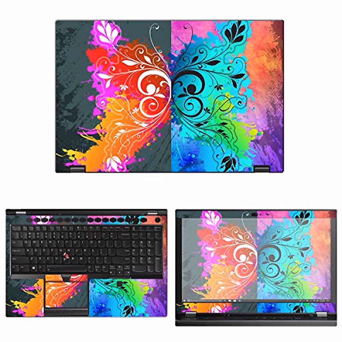 Decalrus - Protective Decal Floral Skin Sticker for Lenovo ThinkPad P53 (15.6" Screen) case Cover wrap LEthnkpd15_P53-224