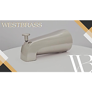 Westbrass E531D-1F-07 5-1/4" Reach Wall Mount Tub Spout with Front Diverter, Satin Nickel
