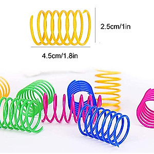 40 Pack Cat Spring Toy, Interactive Cat Toy for Indoor Cats Durable Plastic Coils Colorful Springs Cat Toys Active Healthy Fitness Play Coil Spiral Springs Kitten Toys for Swatting, Biting, Hunting