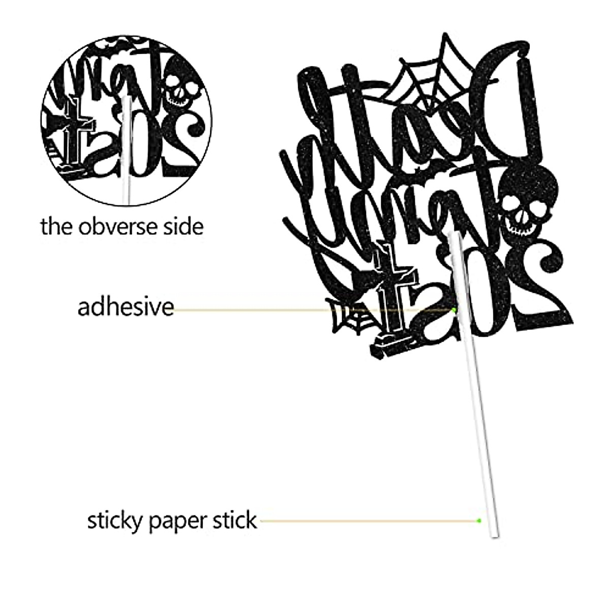 Death To My 20's Happy Birthday Cake Topper - Rip Twenties Happy 30th Birthday Black Glitter Cake Topper - Funny Happy 30th Birthday Party Decorations for Men Women