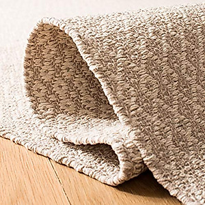 SAFAVIEH Montauk Collection Area Rug - 6' x 9', Ivory & Grey, Handmade Flat Weave Boho Farmhouse Cotton, Ideal for High Traffic Areas in Living Room, Bedroom (MTK339A)