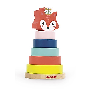 Janod Baby Forest Fox Wood Stacker - Ages 1+ - J08014