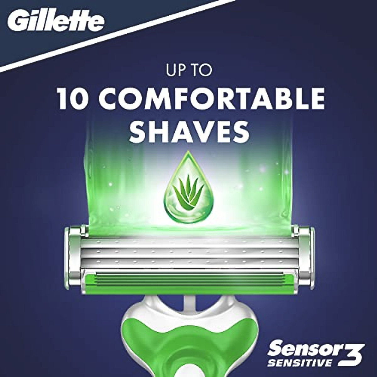 Gillette Sensor3 Sensitive Men's Disposable Razor, 4 Razors